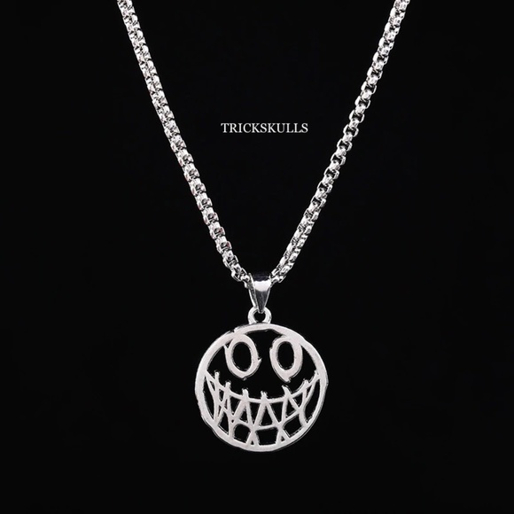 TRICKSKULLS | Jewelry | Zig Zag Smile Smiley Face Party Punk Silver ...